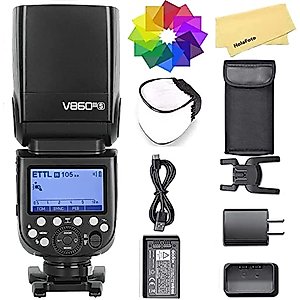 Godox V860III-S Camera Flash for Sony Camera Flash Speedlight Speedlite Light,76Ws 2.4G TTL HSS 1/8000s,480 Full-Power Flashes,2600mAh Li-ion Battery,0.01-1.5s Recycle Time,10 Levels LED Modeling Lamp