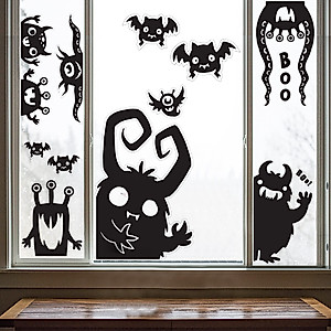 JOYIN Halloween Decorations Window Clings - Hallowmas Monster Window Covers Novelty Cute Wiggly Monster Window Decal Stickers for Halloween Party Decoration Party Supplies Decor Window Decoration
