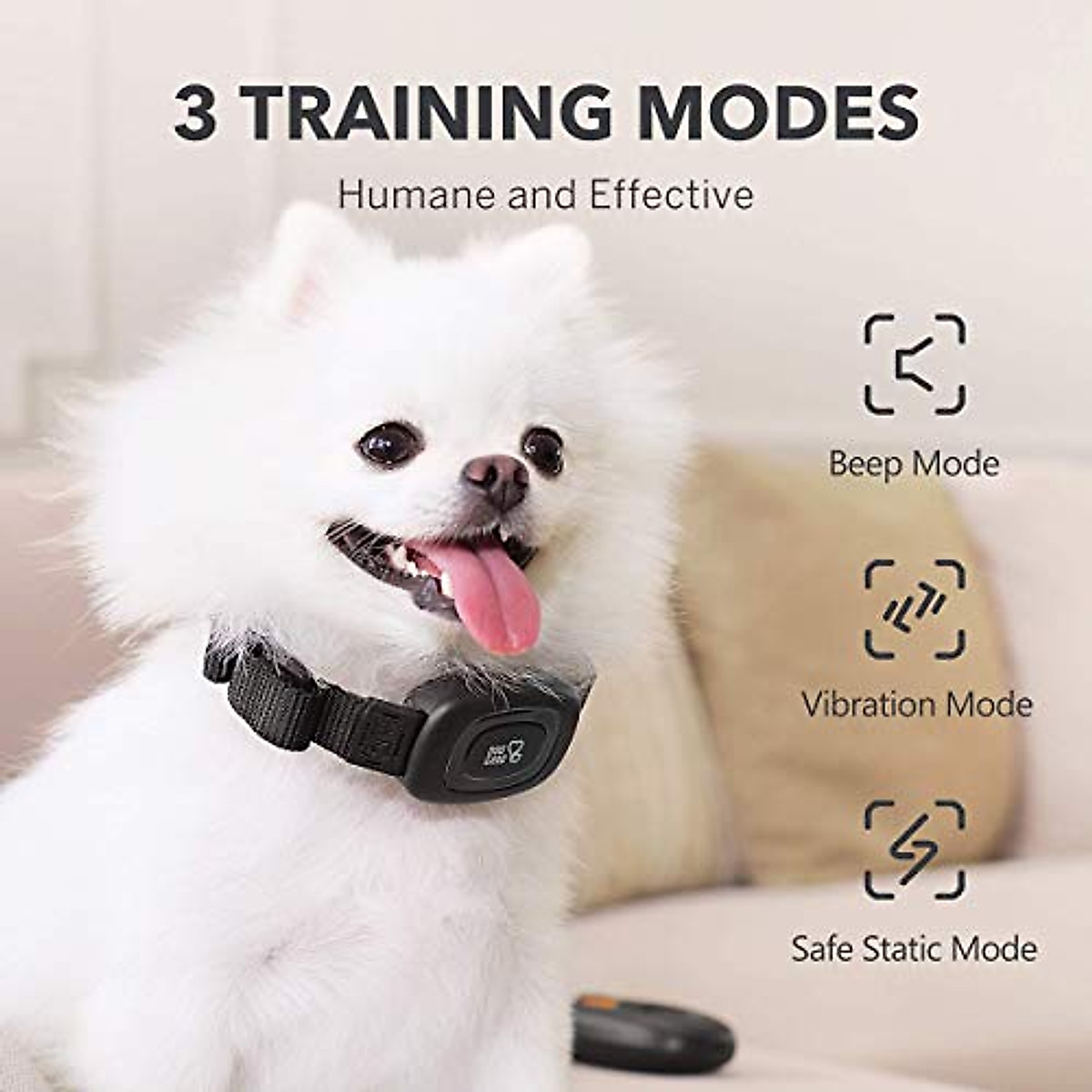 DOG CARE Dog Training Collar with Remote - Rechargeable Training Collar with Beep, Vibration and Shock Training Modes, Dog Collar for Large Medium Small Dogs, Rainproof E-Collar for Dogs