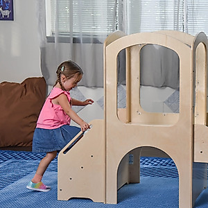 Children's Factory-ANG1617 Toddler Loft Set, Kids Indoor Play Equipment, Sliding/Climbing/Crawling Toys for Preschool/Daycare/Playroom, Wooden Classroom Furniture