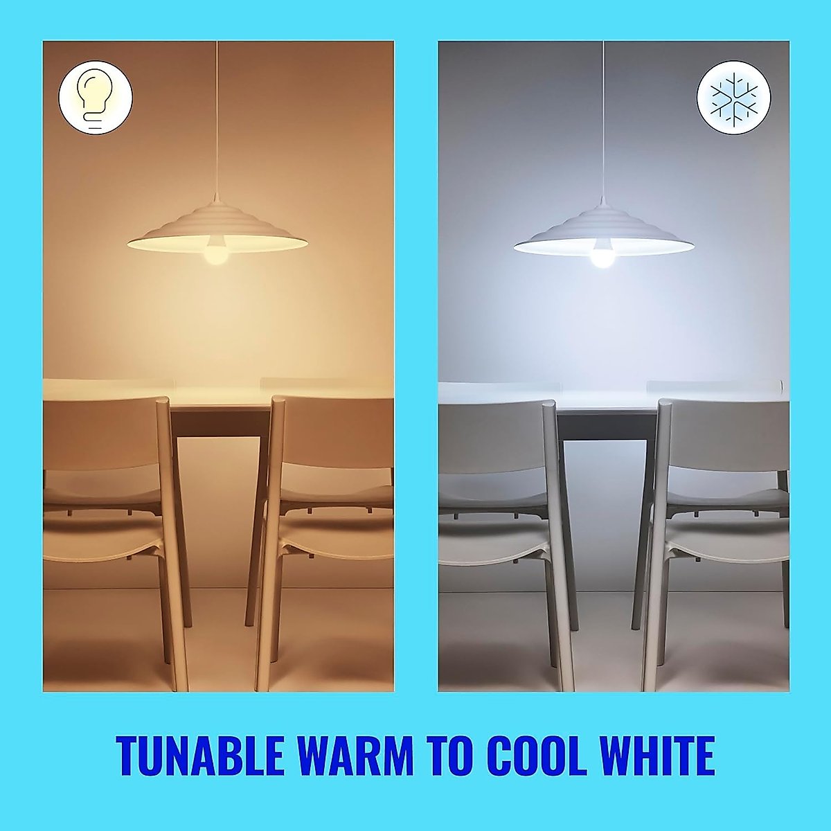 WiZ 60W A19 Tunable White LED Smart Bulb - Pack of 1 - E26- Indoor - Connects to Your Existing Wi-Fi - Control with Voice or App + Activate with Motion - Matter Compatible