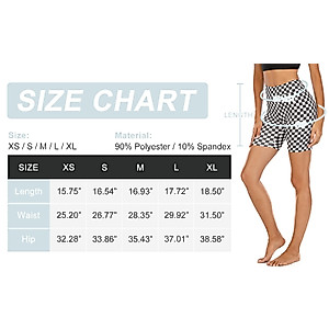 WSPLYSPJY Womens Checkerboard Printed Bodycon Short Pant Yoga Shorts 1 L