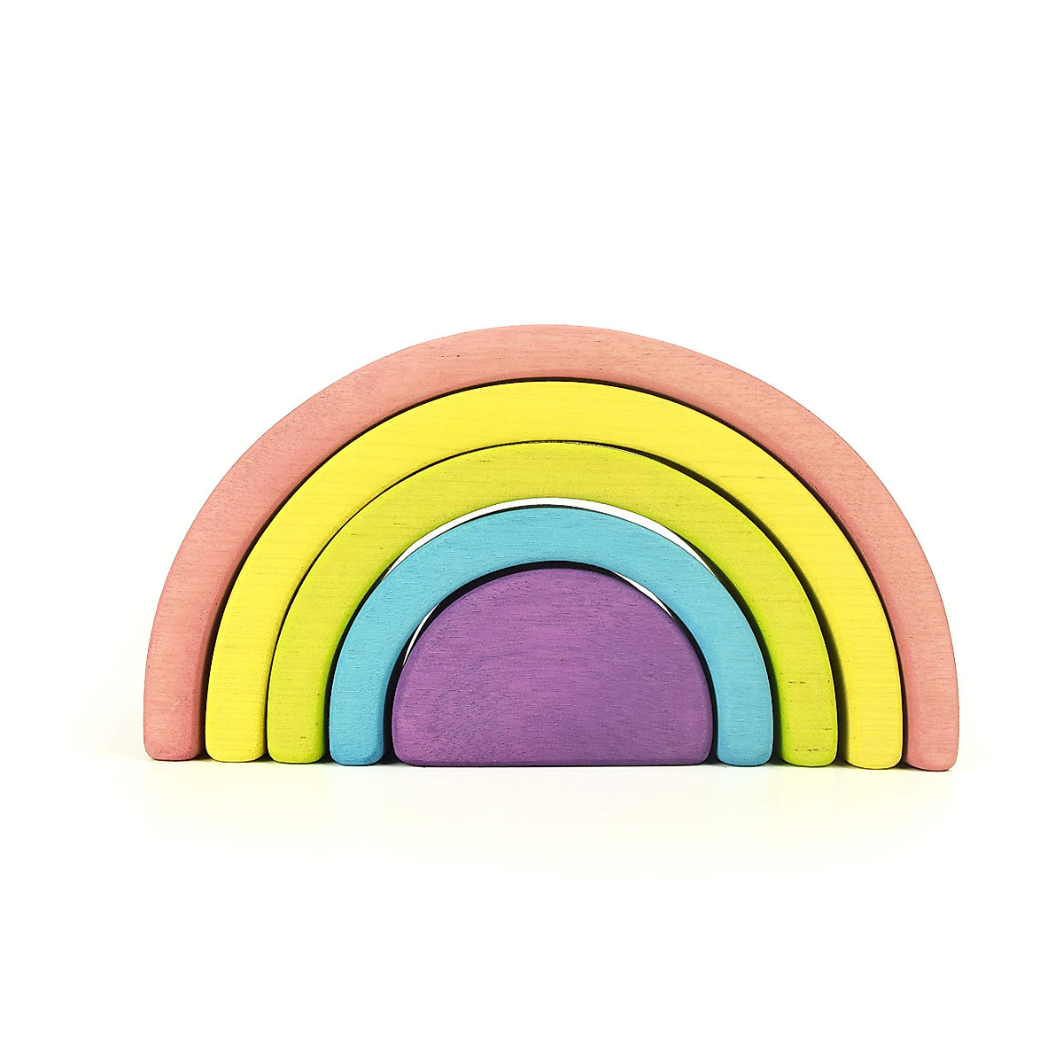 Pastel Rainbow stacking toy 5pcs Montessori toys for 3+ year old Rainbow stacker toy Educational Baby toys Stacking Blocks Learning toys