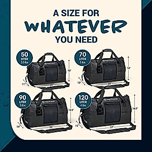 Earth Pak Waterproof Duffel Bag- Perfect for Any Kind of Travel, Lightweight, 50L / 70L / 90L / 120L Sizes - Large Storage Space, Durable Straps and Handles, Heavy Duty Material to Keep Your Gear Dry