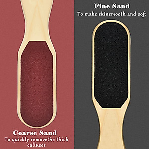 YAWALL Foot File Wooden Pedicure Feet Scrubber with Handle for Callus, Dry, and Dead Skin Removal Heel Scraper for Feet, Hands, and Body Exfoliation Perfect Foot Filer for Use in Shower
