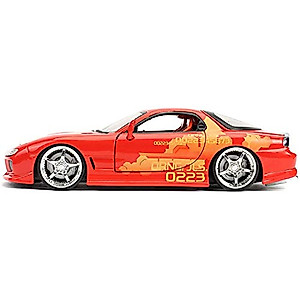 Jada Toys Fast & Furious 1:24 Orange JLS Mazda RX-7 Die-cast Car, Toys for Kids and Adults (30747)