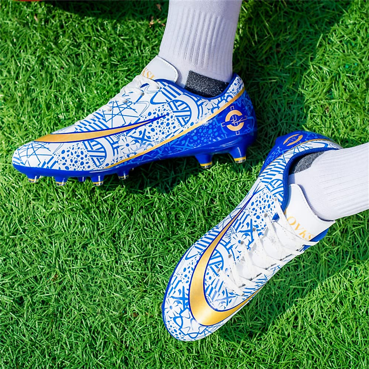 KAEAEILSS Men’s Soccer Cleats Football Boots Professional Training Turf Mens Outdoor Indoor Sports Athletic Big Boy's Sneaker