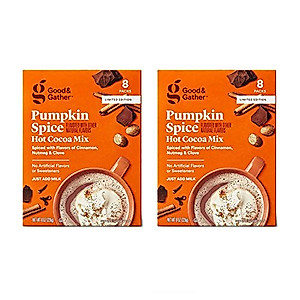 Good & Gather Pumpkin Spice Hot Cocoa Mix! Pumpkin Spice Flavored Hot Cocoa! Made With Premium Cocoa For A Rich And Satisfying Taste! Choose Your Flavor! (2 Pack Pumpkin Spice)