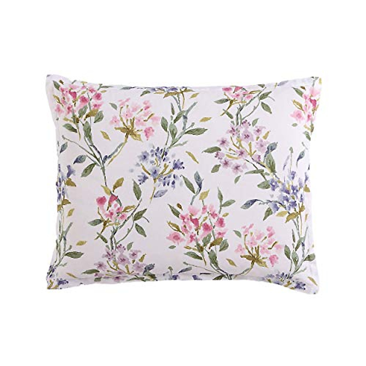 Laura Ashley Home | Meadow Breeze Collection | Comforter Set - 100% Cotton, Reversible Bedding with Matching Shams and Bonus Decorative Pillows, Queen, Purple