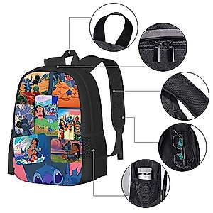 Cartoon Anime Backpack For Stitch Large Capacity Portable Anime Laptop Bag Cute Lightweight Outdoor Travel Backpack Casual