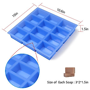 Thick Rectangle Silicone Soap Mold 4oz, 12 Bar Soap Mold for Soap Making, Thick and Durable with Flat Sides and Smooth Lines