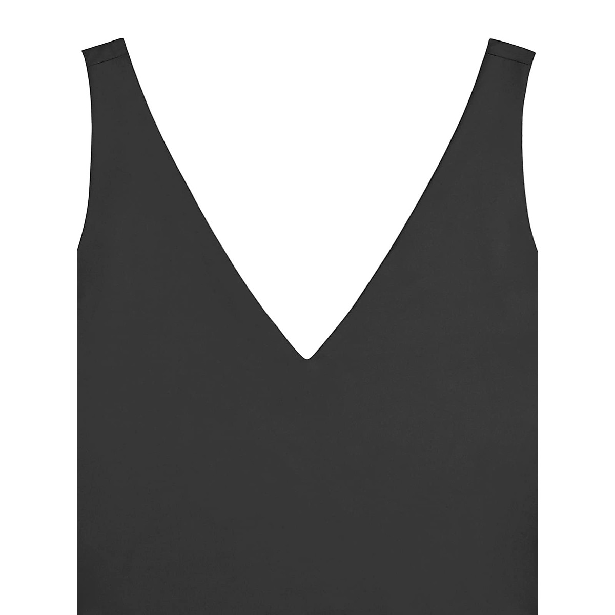 REORIA Women's Summer Sexy Plunge Deep V Neck Sleeveless Double Lined One Piece Tank Tops Thong Bodysuits Leotards for Going Out Black- Medium