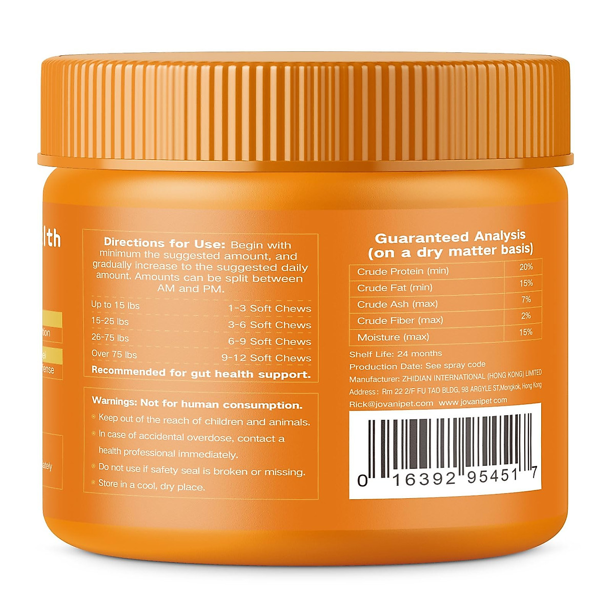 jovani Probiotics for Dogs - Digestive Enzymes for Gut Flora, Digestive Health, Diarrhea & Bowel Support - Dog Supplement Soft Chew for Pet Immune System - Chicken Flavor - Contains 200 Soft Chews