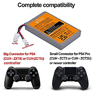 Pickle Power 2 Pack 2000mAh PS4 PS4Pro Battery Replacement for Sony Playstation 4 Dualshock 4 V1 V2 Controller CUH-ZCT2 CUH-ZCT2E CUH-ZCT1E CUH-ZCT1U