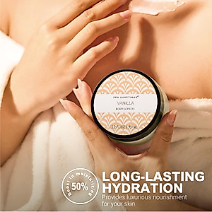 Spa Luxetique Spa Gifts for Women 6pc Vanilla Bath Sets Women Gift With Body Lotion, Shower Gel, Bubble Bath, Hand Cream, Bath and Body Gifts Set, Valentines Day Gifts for Her, Bath Gifts for Women