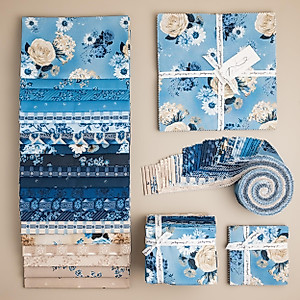 True Fabrics Bellflower Precut Fabric (Fat Quarter Bundle) - 20 pcs in 18" x 22" cuts