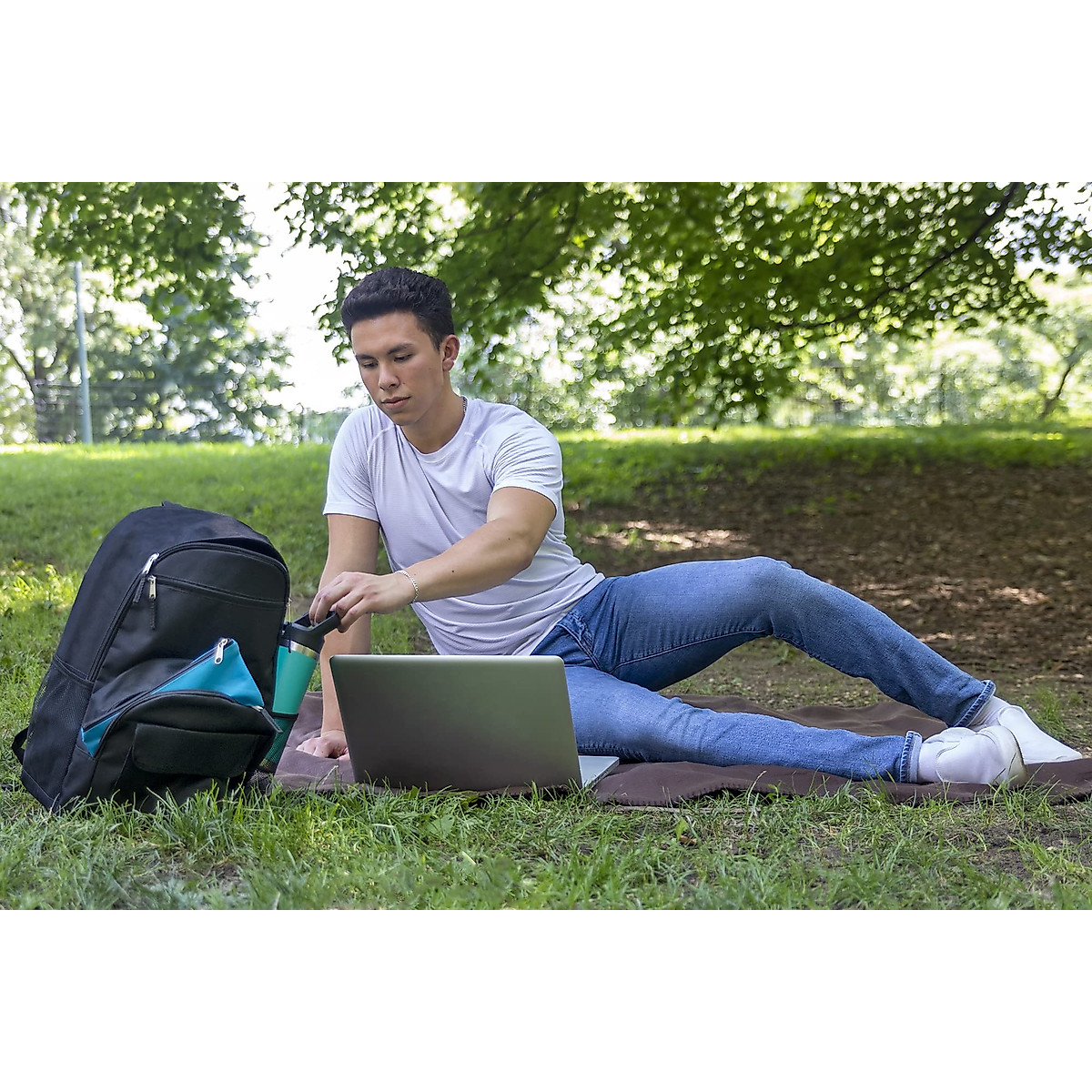 Multi Pocket School Backpacks for Boys, Colorful School and Travel Backpacks with Padded Straps, Side Pockets (Black)