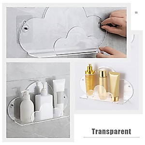 Zerodeko Clear Acrylic Cloud Shelves Wall Mounted Could Shape Wall Shelf Porch Entryway Floating Shelves Bookshelf Rack Wall Decoration (Transparent)