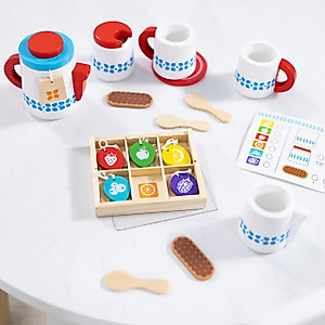 Melissa & Doug 22-Piece Steep and Serve Wooden Tea Set - Play Food and Kitchen Accessories | Play Tea Set, Pretend Play Tea Set Toy For Kids Ages 3+
