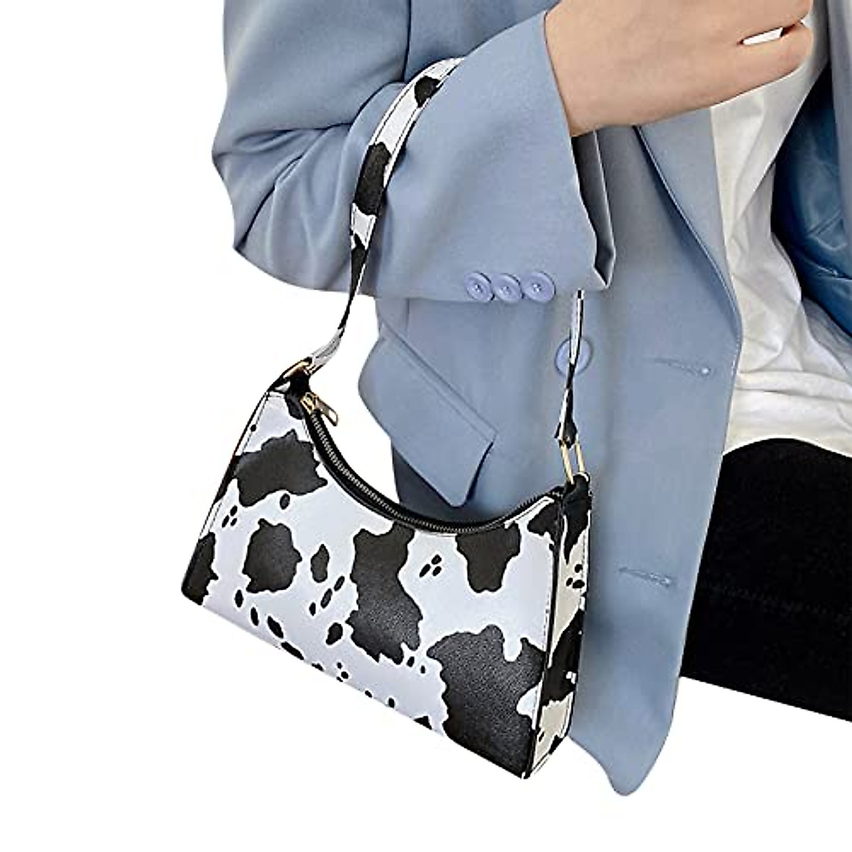 Caviotess Fashion Cow Print Women Tote Shoulder Bag PU Leather Clutch Purse and Handbag Wallet Travel Bag