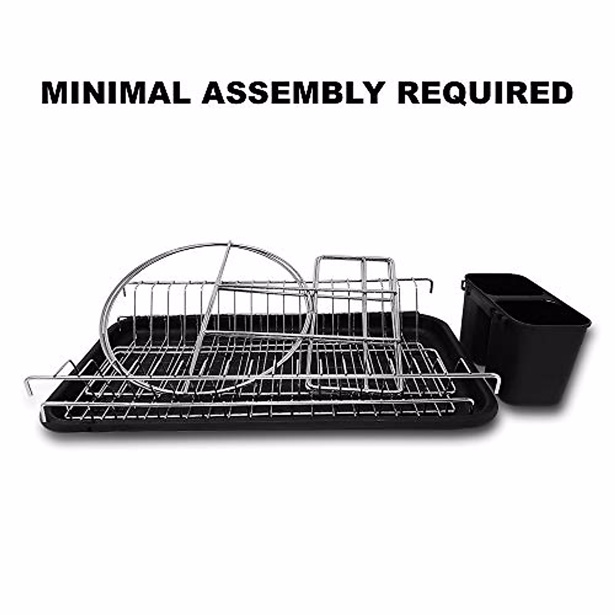 Dish Drying Rack, and Drain Board Set - Chrome 2-Tier Dish Rack, With Removable Drainboard and Utensil Holder - Dish Drainer For Kitchen Countertop or Sink - Great Kitchen/Dishes Organizer By-Lendra