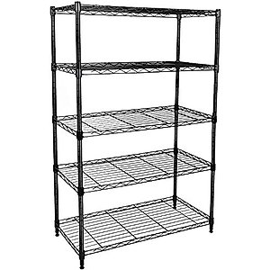YSSOA Heavy Duty 5-Shelf Shelving Unit, 30" W x 14" D x 61" H, 5 Tier, Black, 1 Pack, 1 Pack