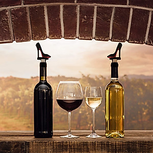 Trovety High Heel Wine Stopper Custom - Cute Black Shoe Elegant High Heels Cork for Women, Bachelorette Party Decor - Decorative Stainless Steel Beverage Topper - Reusable Champagne Bottle Plugs