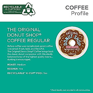 The Original Donut Shop Regular, Single-Serve Keurig K-Cup Pods, Medium Roast Coffee Pods, 32 Count