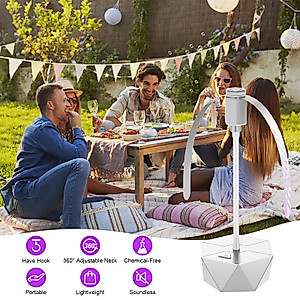 PIMAG Fly Fans for Tables, Fly Repellent Fan Outdoor Indoor Keep Flies Away, Fly Repellent Fans for Tables with Holographic Blades for Picnic, Party, Restaurant, Kitchen, and BBQ, 4 Pack Silver