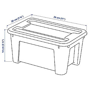 I-K-E-A SAMLA Transparent Storage Box with Lid, Clear 11x7 ¾x5 ½ Inches 169 oz