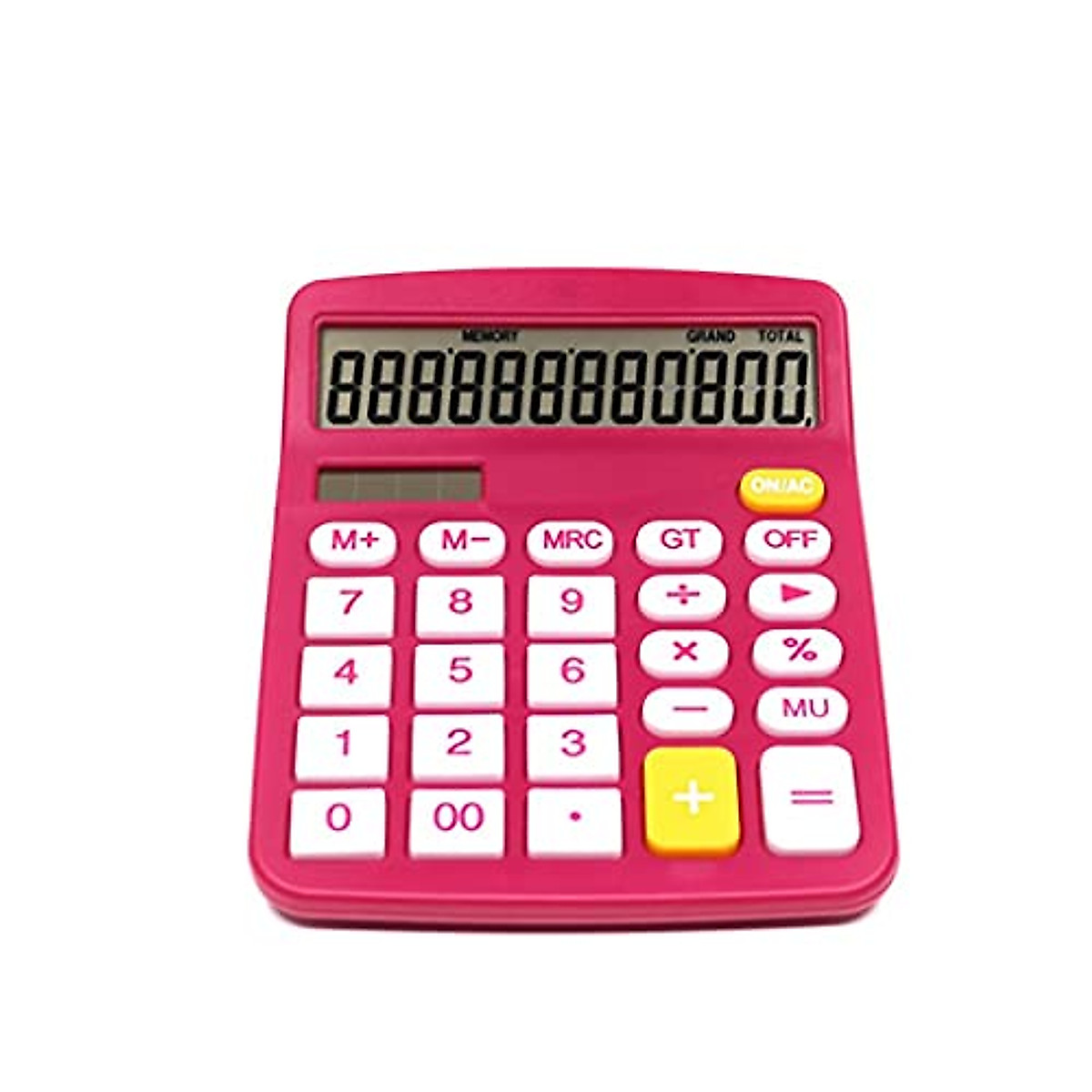 MJWDP 12 Digit Desk Calculator Large Buttons Financial Business Accounting Tool Rose Red Color for Office School