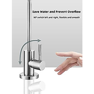 Drinking Water Faucet,Easy to Install Lead-Free Sink RO Faucet,Water Filter Faucet for Kitchen Bar Sink,Brushed Nickel SUS304 Reverse Osmosis Faucet