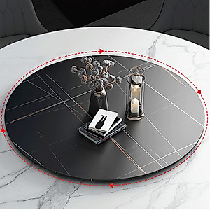 SHEHello Lazy Susan Turntable Organizer Rotating Serving Plate Large Marble Dining Table Round Dining Table Top for Cheese Dessert Fruit Baking Cake 50 to 90cm Diameter