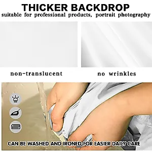 GSKAIWEN 7.87ft x 13.12ft White Screen Backdrop with Stand, Portable Large Wrinkle-Resistant Collapsible Photography Background for Photo Studio Video Shooting, Portrait Product Headshot Photography