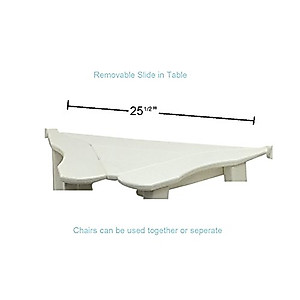 Phat Tommy Recycled Poly Resin Balcony Chair Settee | Durable and Eco-Friendly Adirondack Armchair and Removable Side Table | This Patio Furniture is Great for Your Lawn, Garden, Swimming Pool, Deck.