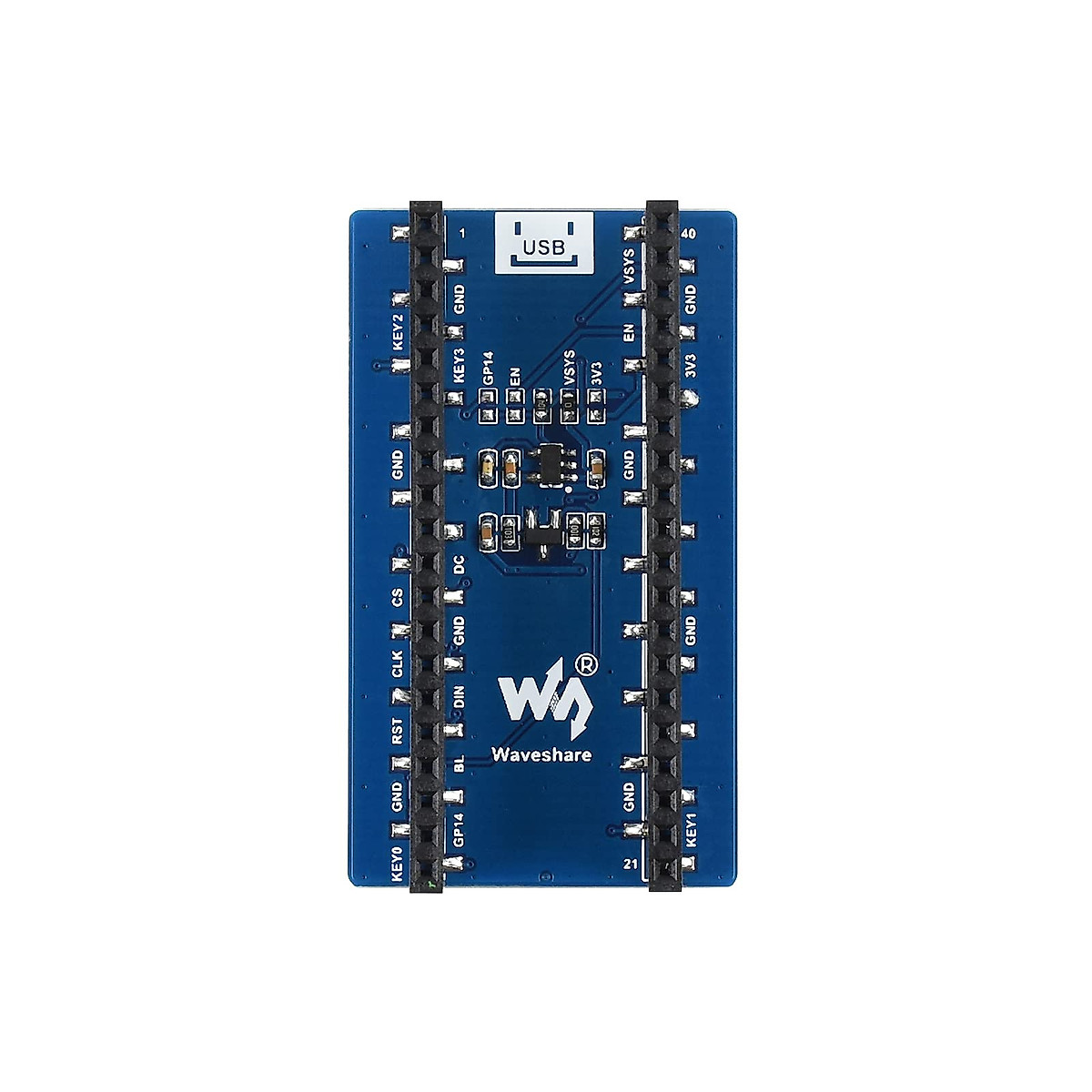 waveshare 1.44inch LCD Display Module for Raspberry Pi Pico 65K RGB Colors 128×128 Pixels Embedded ST7735S Driver Using SPI Bus Comes with Raspberry Pi Pico C/C++ and MicroPython Demo