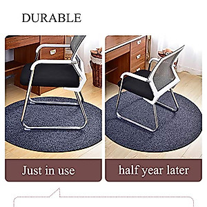 ZMIN Round Shag Computer Chair Floor Mat, Low Pile Solid Color Not-Slip Area Rug Bedroom Living Room Coffee Table Carpet-Light Tan Diameter70cm(28inch)