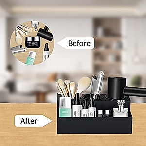 HigoYXP Hair Tool Organizer, 100% Metal Hot Tools Organizer, Heat-Resistant Hair Tool Holder-Styling Tools Organizer for Cosmetic, Skincare, Toiletries, Bathroom Counter, Vanity(1.6kg, Black)