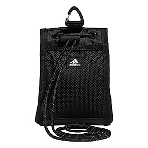 adidas Neck Pouch Crossbody Travel and Festival Wallet, Black