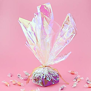 Bskifnn 20pcs Cellophane Wrap Paper Clear Rainbow Color for Birthday Mother's Day Valentine's Day Christmas Gift Candy Package Flower Wrapping 20.5" x23.6"