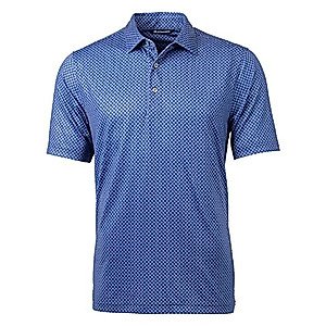Cutter & Buck Pike Banner Print Stretch Men's Big & Tall Polo, Navy Blue, XLT