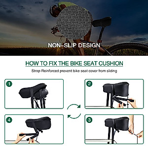 ANZOME Bike Seat Cushion, Wide Gel Bike Seat Cover & Extra Soft Gel Bike Seat Cushion for Women Men Everyone, Fits Spin, Stationary, Cruiser Bikes, Indoor Cycling(Waterproof Case Included)