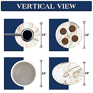 Marble Bathroom Accessories Set Ceramic - Including 4 Piece White Marble Bathroom Accessory Set Soap Dispenser, Toothbrush Holder, Tumbler, Soap Dish, The Best Gift Choice