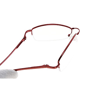 CessBlu Half-Rim Blue Light Filter Glasses Bendable Computer Reading Glasses Women(Wine-Red) without Strength