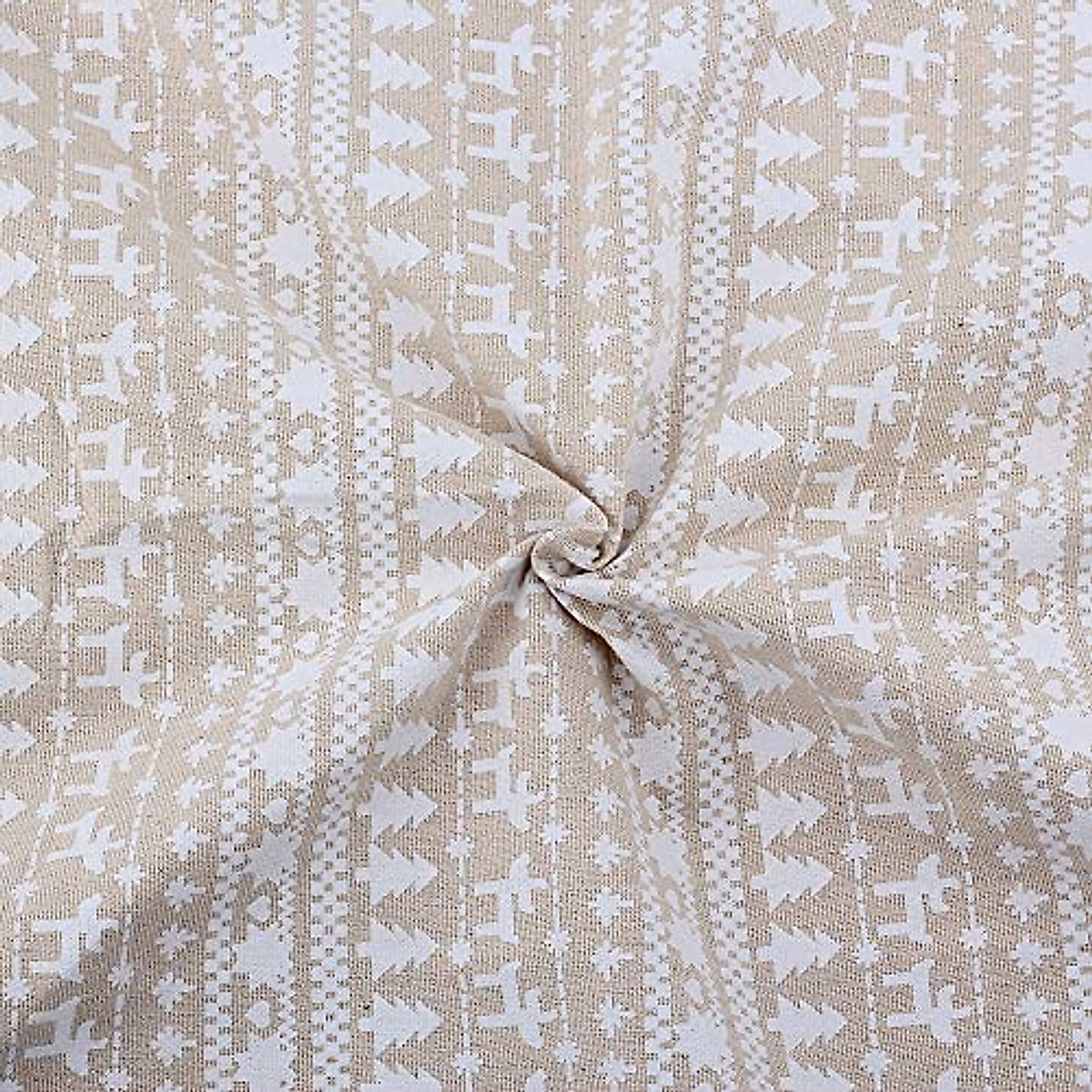 Xmas Pattern Cotton Linen Fabric DIY Christmas Decoration Fabric for Patchwork Dress Sofa Curtain45X45CM (M1-3-2)