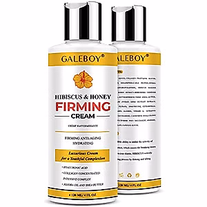 Hibiscus and Honey Firming Cream, Neck Firming Cream, Double Chin Reducer, Skin Firming and Tightening Lotion Cream, Neck Cream for Sagging Skin, Body Tight Cellulite Cream, Firming Lotion for Body Loose Skin-Anti Aging, Lifting, Anti Wrinkles-With Collag
