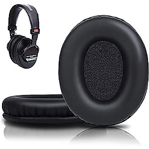 SOULWIT Earpads Replacement for Sony MDR-7506 MDR-V6 MDR-V7 MDR-CD900ST Monitor Headphones, Ear Pads Cushions with Softer Protein Leather, High-Density Foam - Black