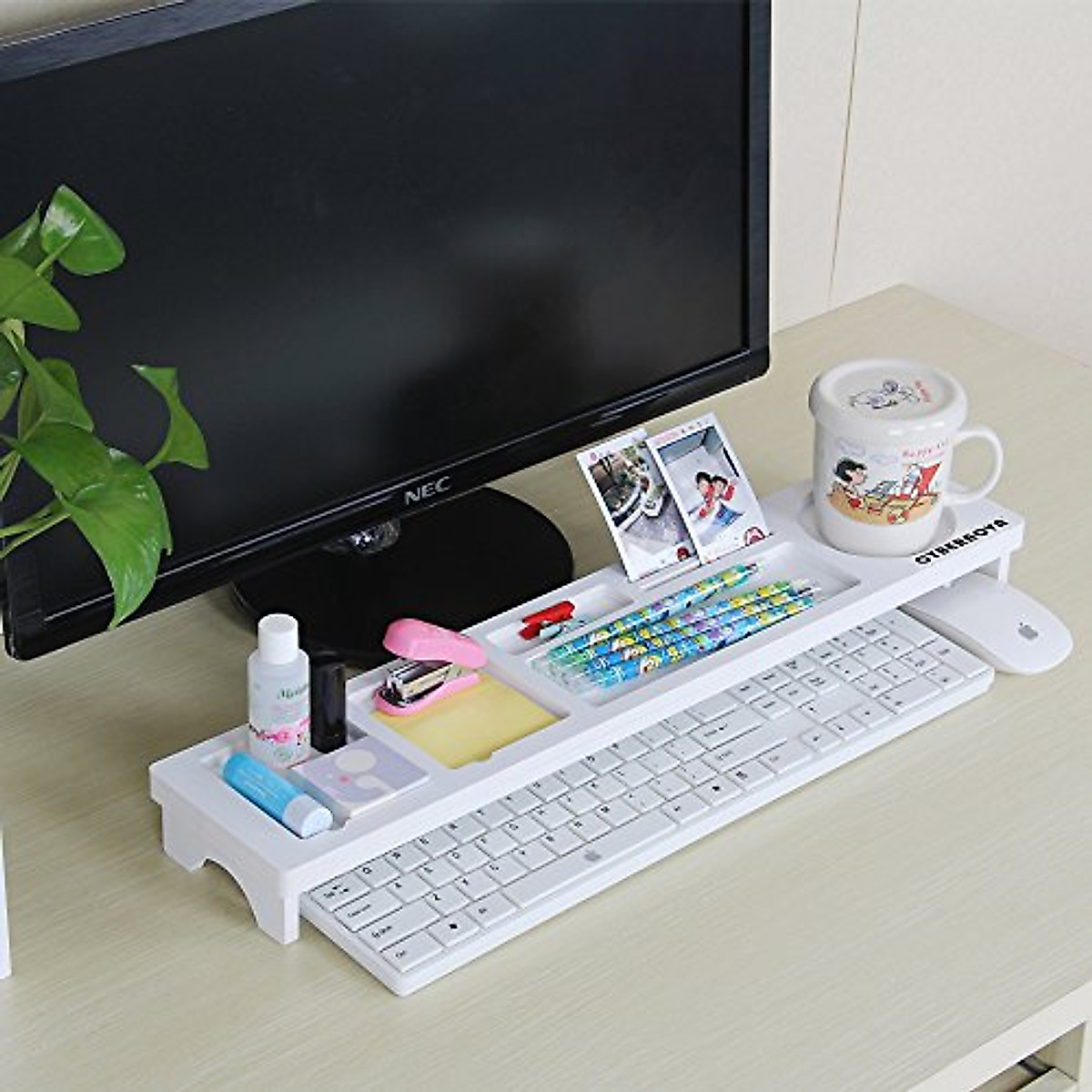 CYBERNOVA Desk Organiser Office Small Objects Storage Keyboard Commodity Shelf