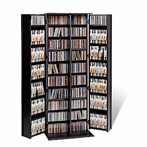 Black Grande Locking Media Storage Cabinet with Shaker Doors