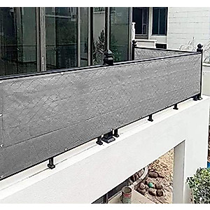 ALBN Balcony Privacy Screen Fence Windscreen Anti-UV with Metal Holes for Outdoor, Backyard, Patio, Balcony Covering, Height 80/90/100/110cm (Color : Gray, Size : 80x600cm)